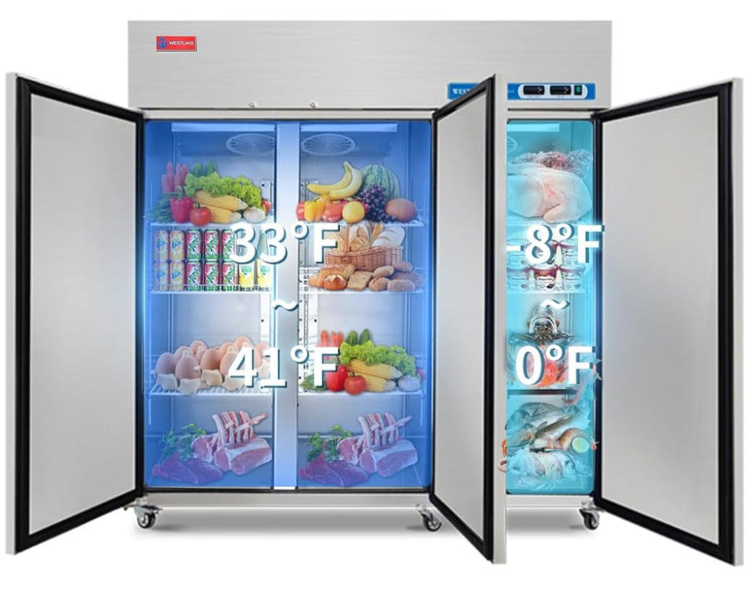 Commercial Refrigerator and Freezer Combo, WESTLAKE 72" 3 door Reach-I ...
