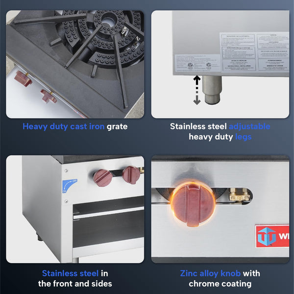 Commercial Stock Pot Range, WESTLAKE 18" Countertop Gas Stock Pot Burn ...