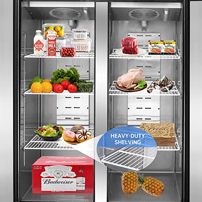 Commercial Refrigerator Freezer Combo, 2 door 36 Cu.ft Reach in Solid ...